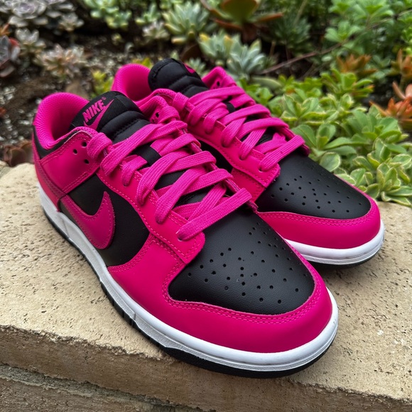 Nike | Shoes | Nike Dunk Low Womans Fierce Pink And Black Shoes ...